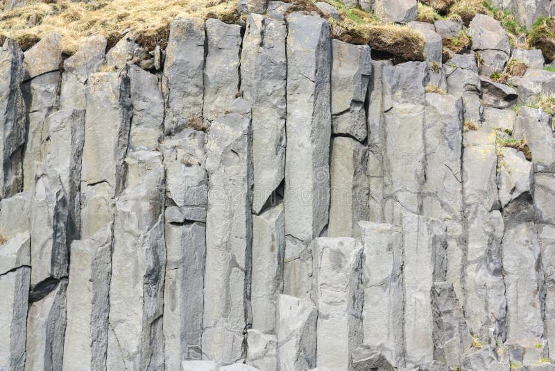 Basalt Column Formation in Iceland. Background Stock Image - Image of ...