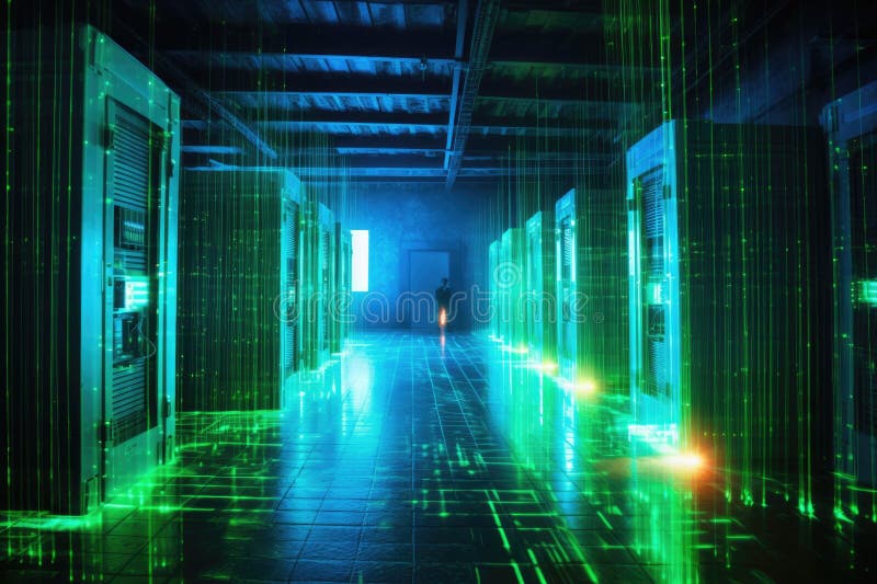 Light-based Data Transmission in a Data Center Stock Photo - Image of ...