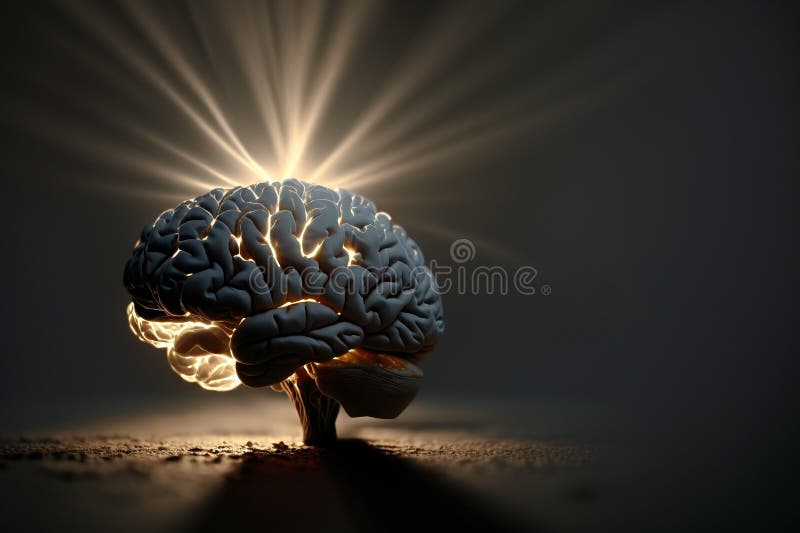 Light Beam Brain Receives Knowledge Generative AI Stock Illustration ...