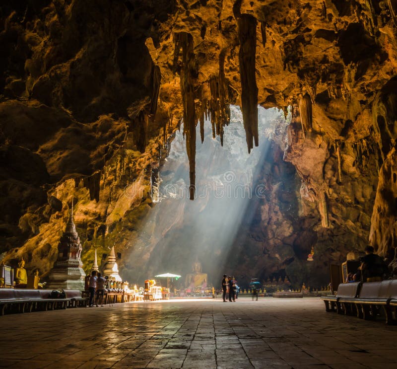 Light beam in dark cave stock photo. Image of unique - 69287796