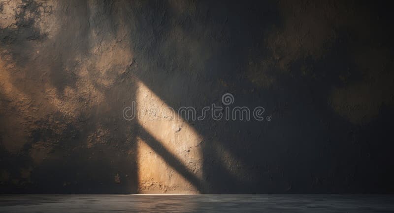 Light Beam on Dark Plaster Wall, Warm and Cool Tones, Simple ...