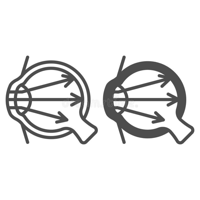 Light Beam in Eye Line and Solid Icon, Optics and Vision Concept ...