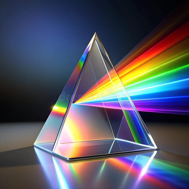 Light Beam through Glass Prism Stock Illustration - Illustration of ...