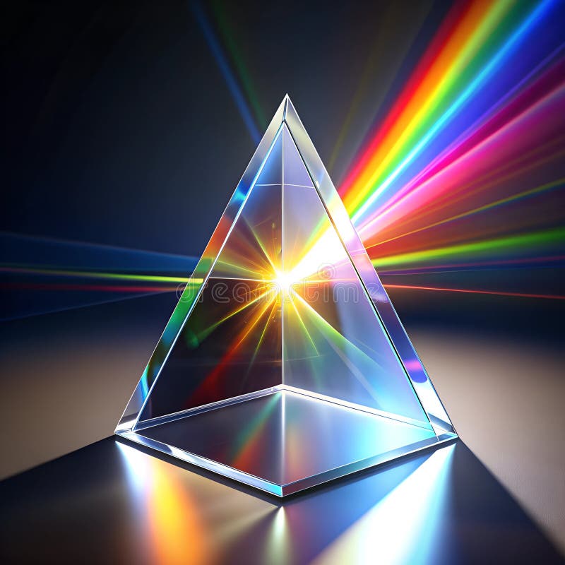 Light Beam through Glass Prism Stock Illustration - Illustration of ...