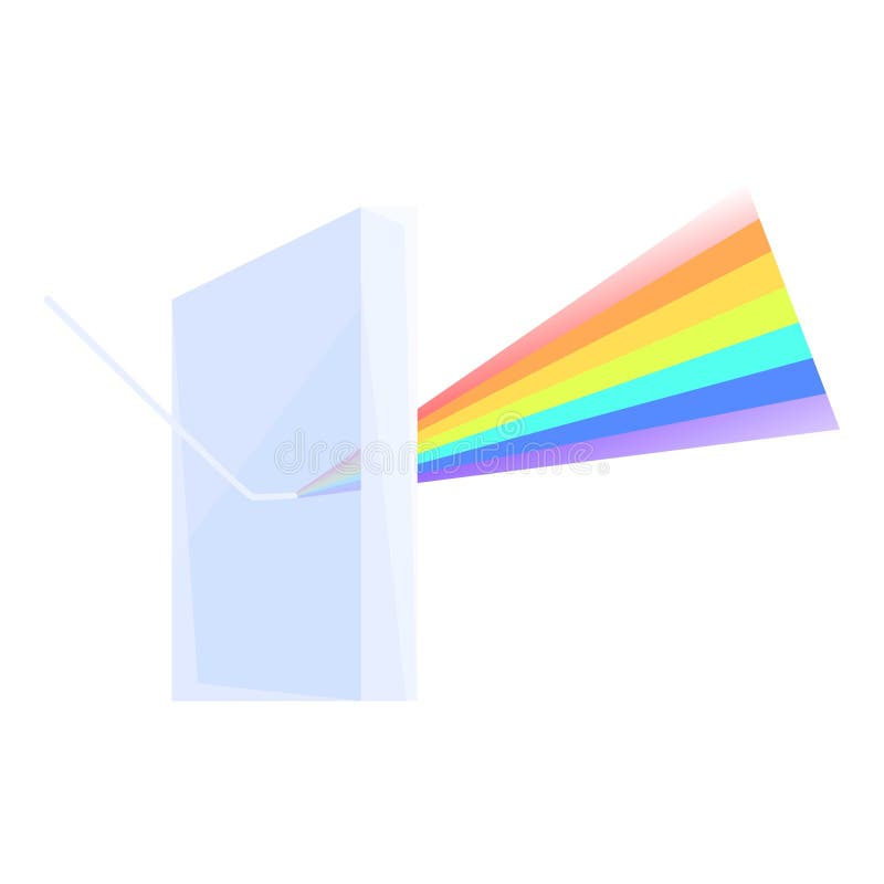 Light Beam Passing through Triangular Prism Creating Colorful Rainbow ...