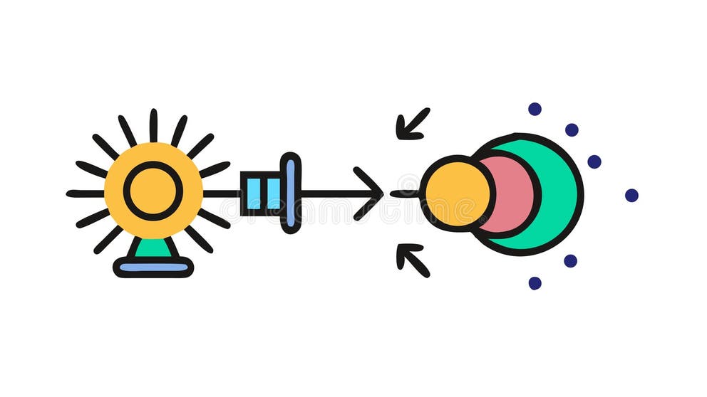 Light Beam Projection and Optics Technology Icon Vector Design ...