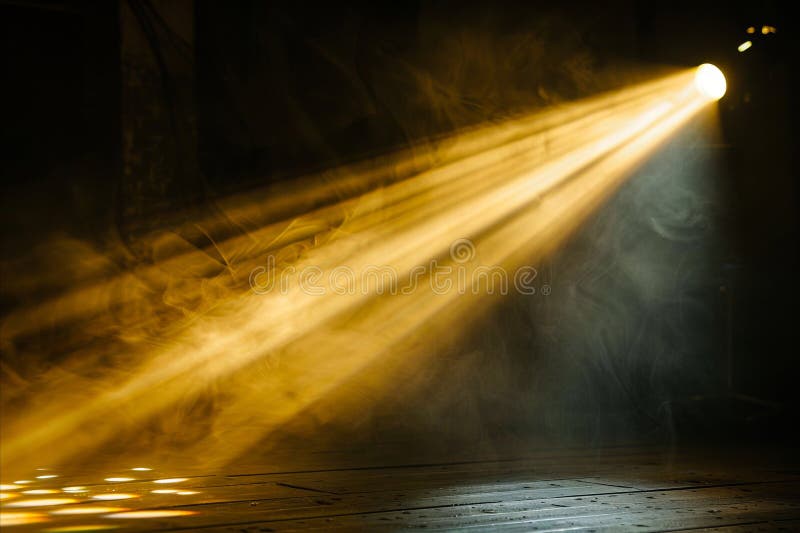 A Light Beam Shines through Smoke on a Stage Stock Image - Image of ...