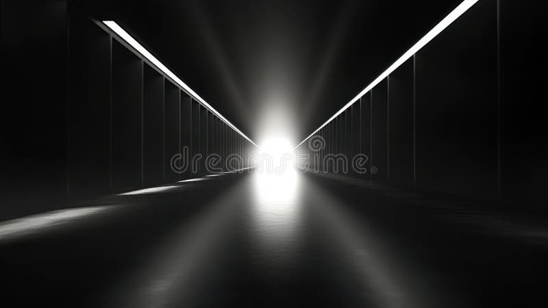 Light Beam Shining Coming through Darkness Creating Abstract Lines ...