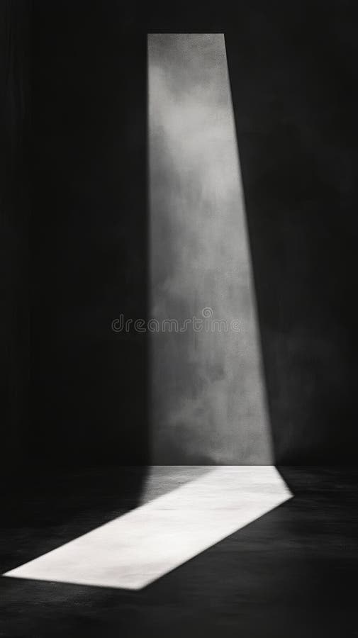 Light Beam Shining through a Dark Room Stock Image - Image of black ...