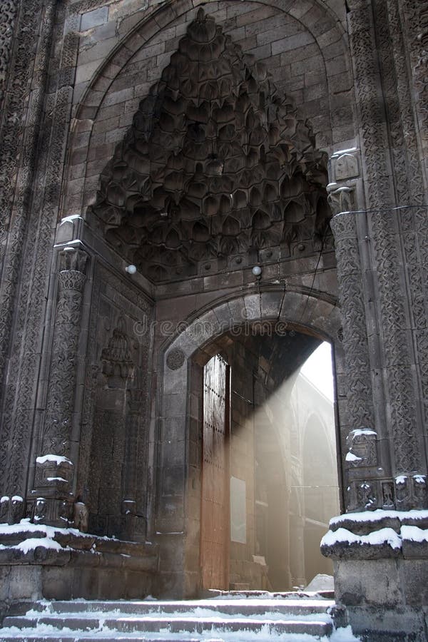 Light Beam from the Mosque Entrance, Erzurum, Turkey Stock Photo ...