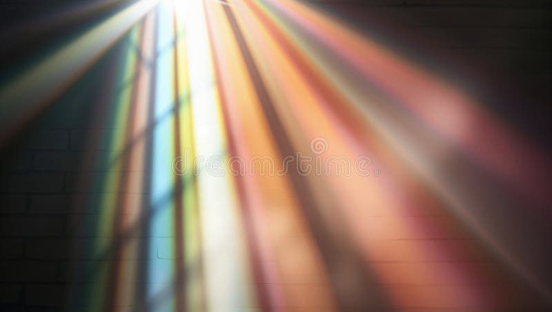 Light Beams Create Colorful Reflections on the Wall from a Stained ...