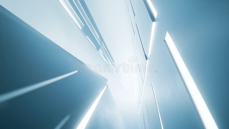 Light Beams Flow through Future Corridors Stock Illustration ...