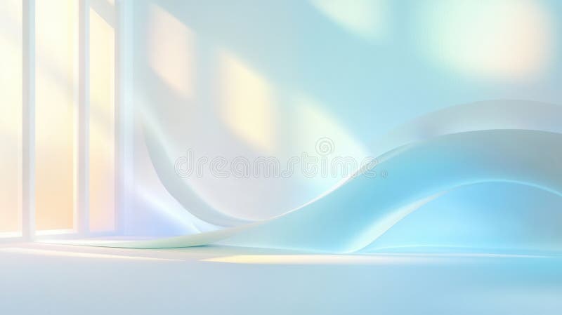 Sunlight Streaming through Minimalist Window, Casting Ethereal Blue ...