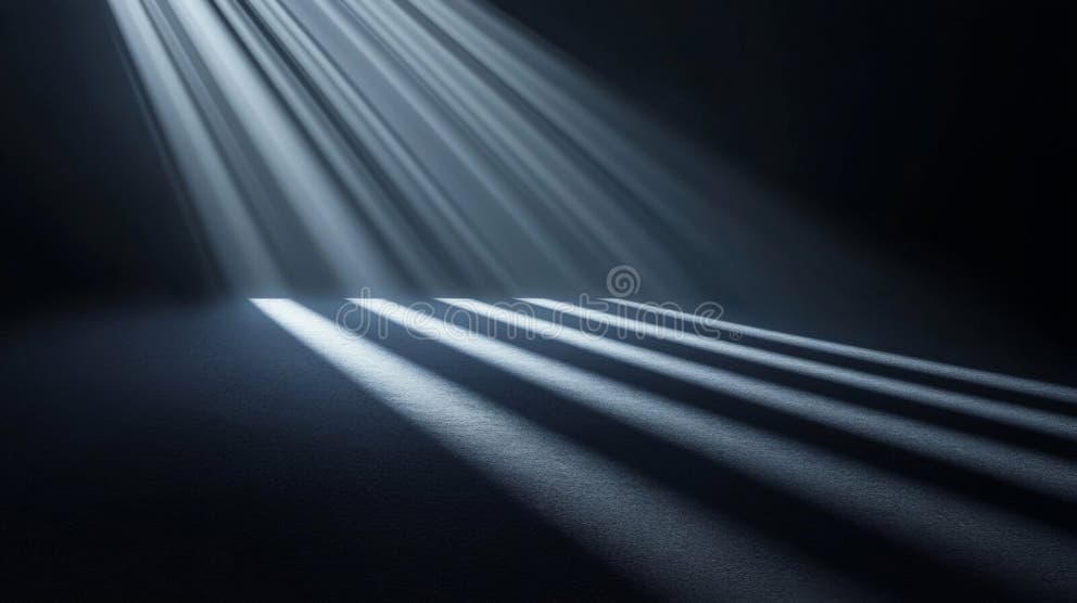 Light Beams Illuminate a Dark Surface Creating Shadows Stock ...