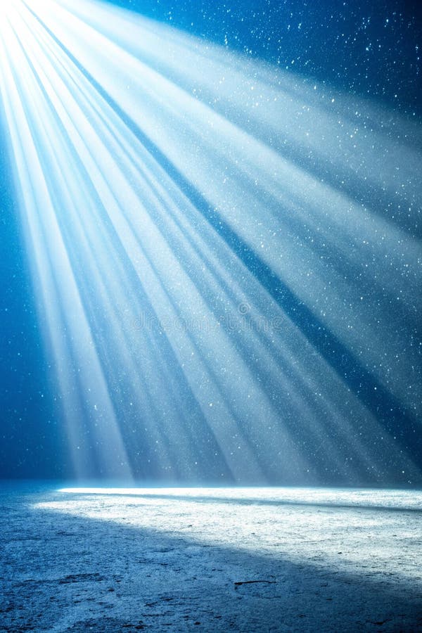 Light Beams of Light on a Blue Gradient Grainy Background Stock ...