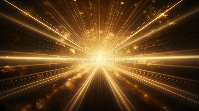 3D Render of Gold Light Rays. Abstract Background Stock Illustration ...