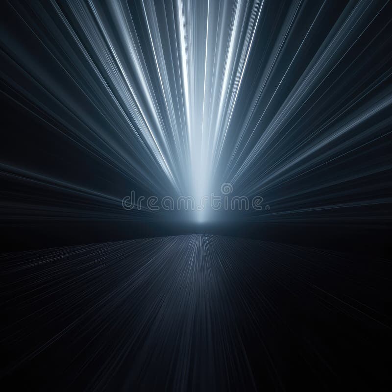 Light Beams Radiating in a Dark Space during an Artistic Display Stock ...