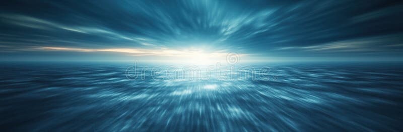 Light Beams Radiating from Sea Horizon at Sunset with Dramatic Clouds ...