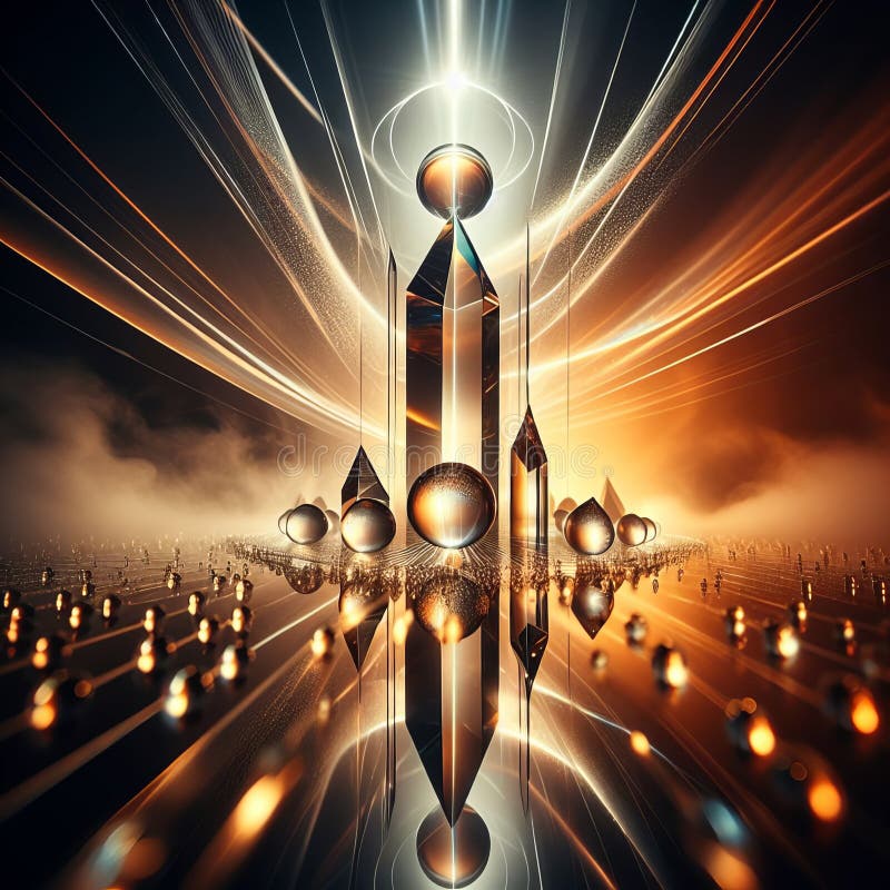 Light Beams Reflected through a Prism Onto a Surface Stock Image ...