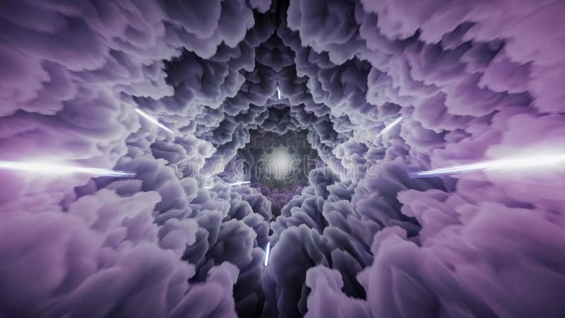 Light Beams Shining through Mystical Cloud Tunnel Variations Stock Video - Video of otherworldly ...