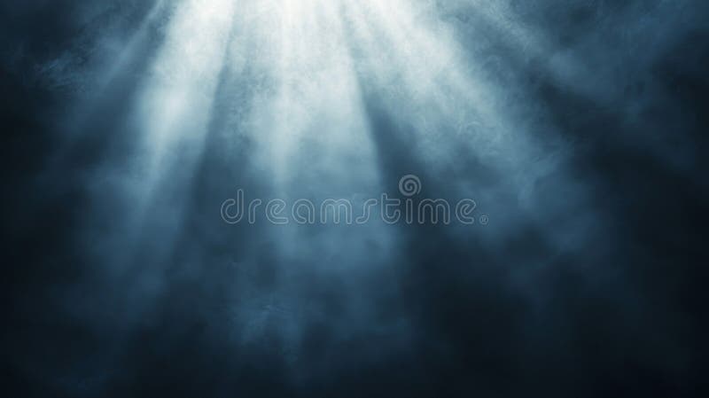 Light Beams through Smoky Dark Blue Atmosphere Stock Illustration ...