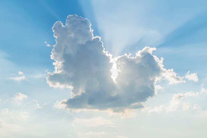 Light through Beautiful Cumulus Cloud with Sky Background Stock Image ...