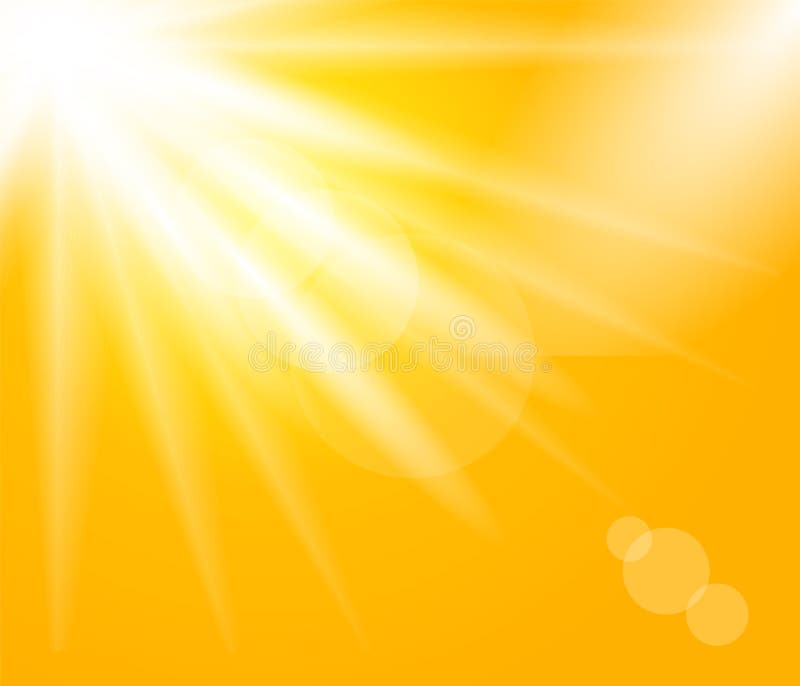 Light Beautiful Sunny Day Backdrop. Bright White Sun Rays on Yellow ...