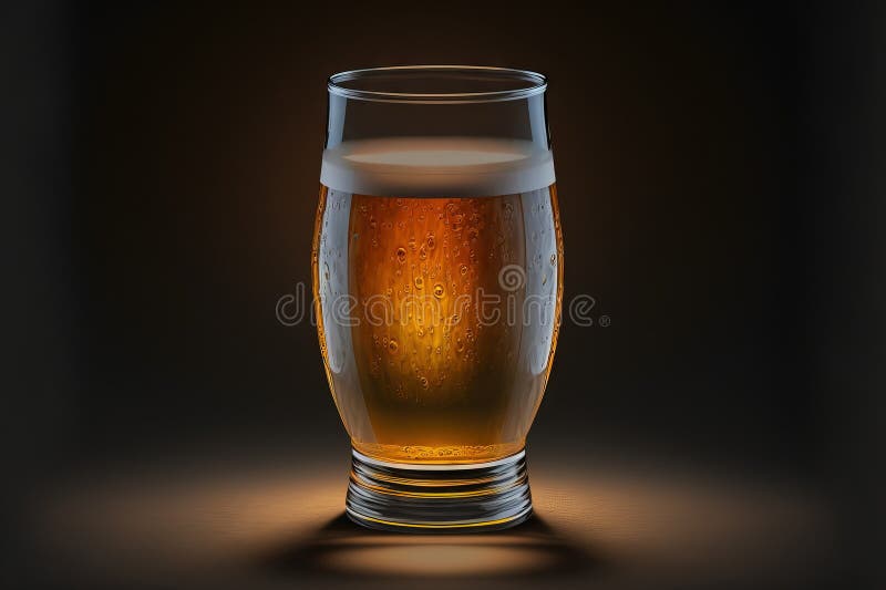 A Light Beer Glass in a Dim Bar Stock Illustration - Illustration of ...