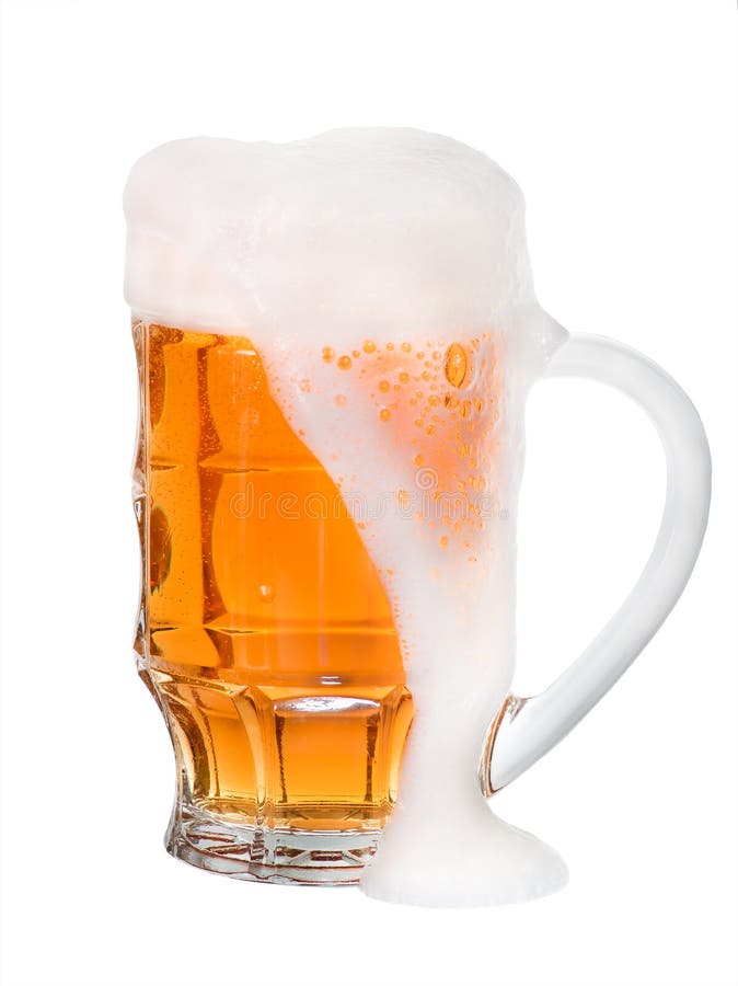 Light Beer in a Glass Isolated on White Background Stock Image - Image ...