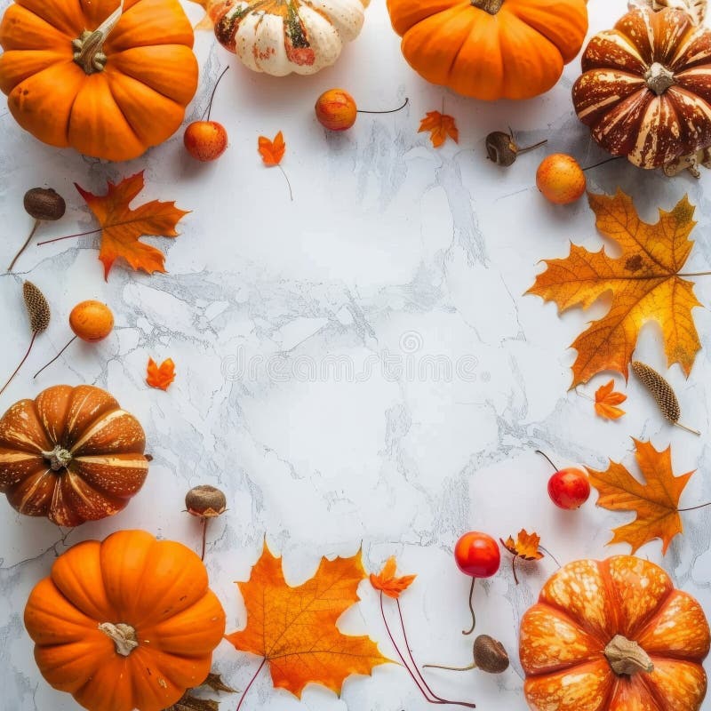 Autumn Pumpkin Frame Background Stock Photo - Image of backdrop ...