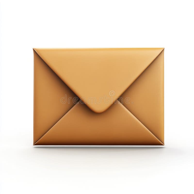Golden Envelope, Digital Mail Icon, 3D Render Stock Illustration ...