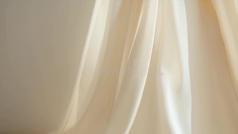 Light Beige Fabric Waves Gracefully in Slow Motion Texture Wave Pattern Cloth Elegant Smoothness ...