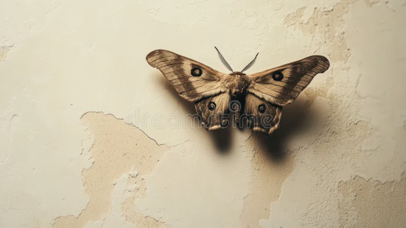 A Light Beige Moth Rests on a Textured Cream Surface Stock Illustration ...