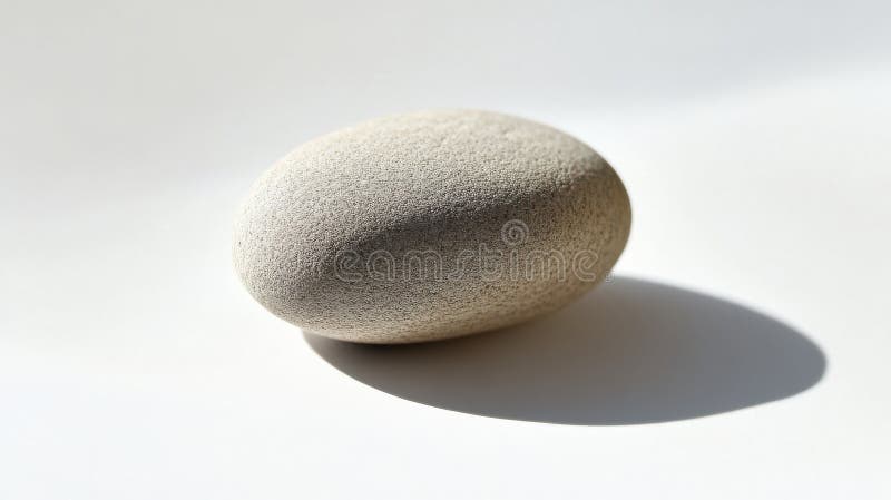 Light Beige Oval Stone on White Background Stock Illustration ...