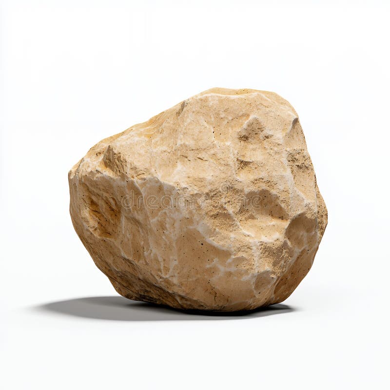 Beige Rough Textured Rock on White Background Stock Illustration ...