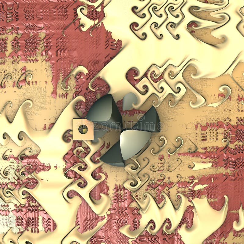 Light Beige, Sand, Clay and Cloudy Grey Random Fractal Pattern ...