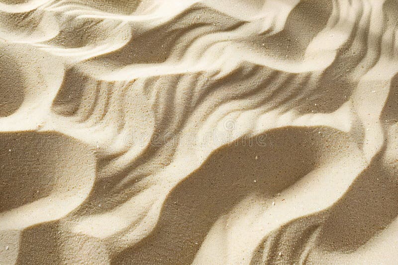 Light Beige Sand Texture Background with Ripples and Patterns, Top View ...