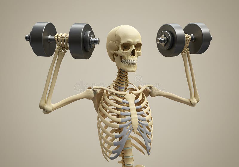 Skeleton Lifting Weights Illustration Stock Illustration - Illustration of graphic, body: 392670206