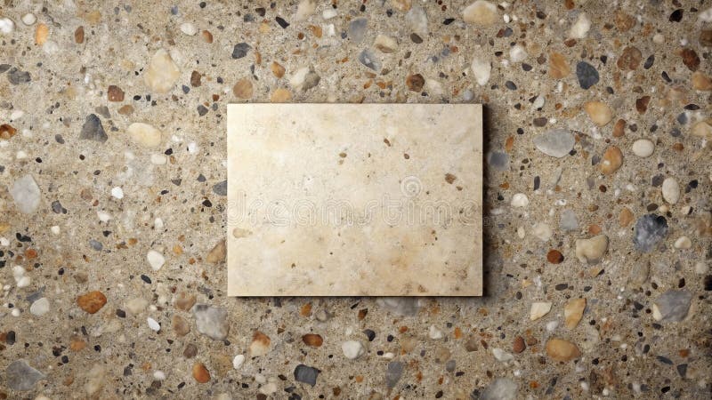 A Light Beige Square Tile on a Pebble-embedded Surface. Generative AI ...