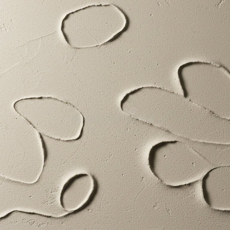 Light Beige Surface with Oval and Circular Impressions Creating a ...
