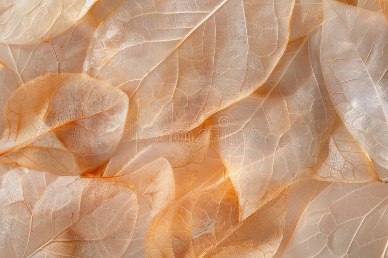 Light Beige Transparent Leaves in Macro Shot Stock Image - Image of ...