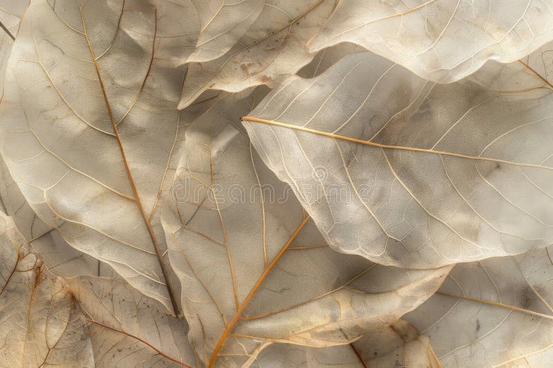 Light Beige Transparent Leaves in Macro Shot Stock Photo - Image of ...
