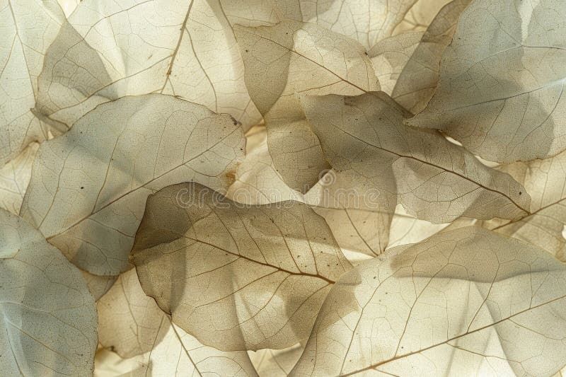 Light Beige Transparent Leaves in Macro Shot Stock Photo - Image of ...