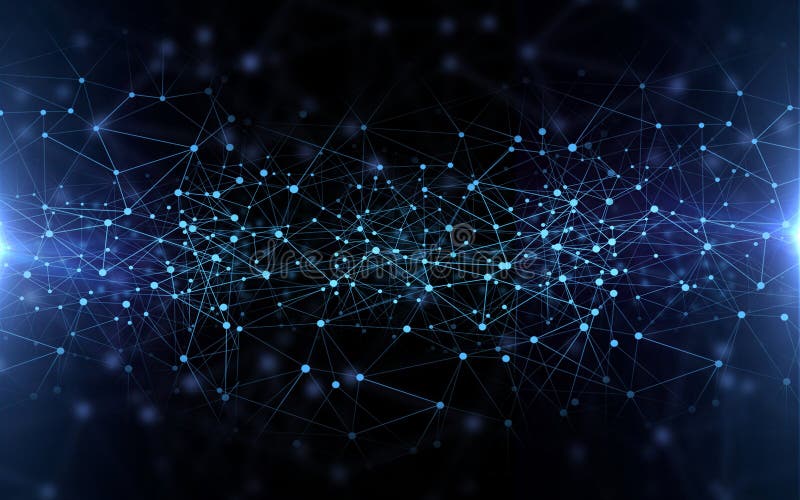 Light, Black Background and Star Network with Space, Galaxy and Pattern ...