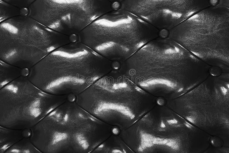 Light Black Leather and Button Upholstery Stock Photo - Image of ...