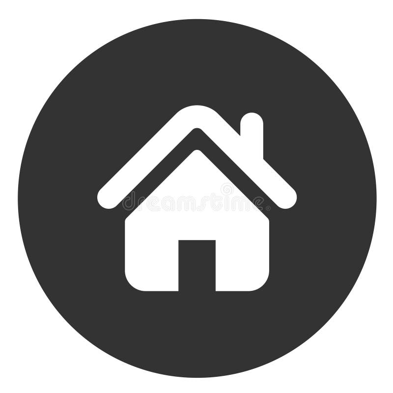 Rounded Light Black & White Home Icon for Websites Stock Vector ...