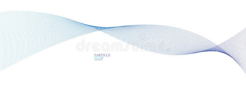 Light Blue Abstract Background, Vector Wave of Flowing Particles, Curvy ...