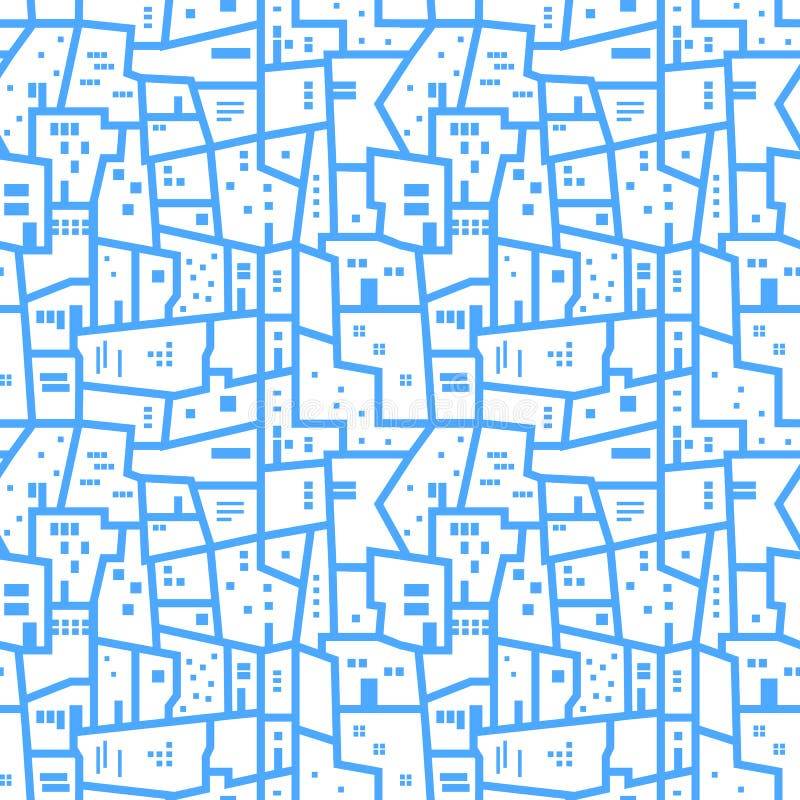 Landscape with City Blocks Black and White Pattern Stock Vector ...