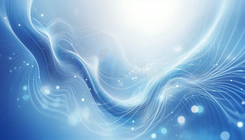 Light Blue Abstract Waves and Curve Background Art. Stock Illustration ...