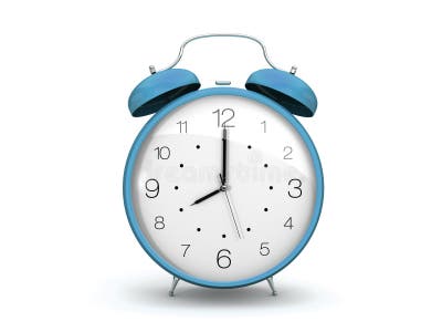Light blue alarm clock stock illustration. Illustration of alarmclock ...